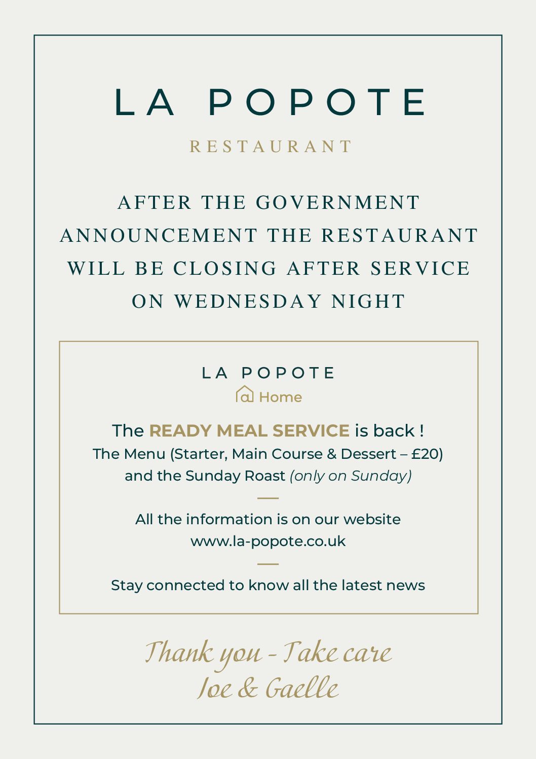 What's Happening - La Popote Restaurant