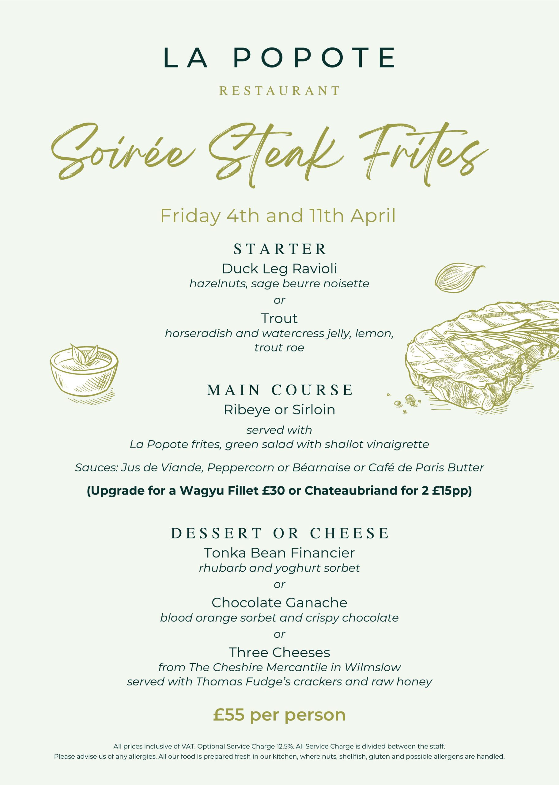 Menu | French Restaurant | La Popote